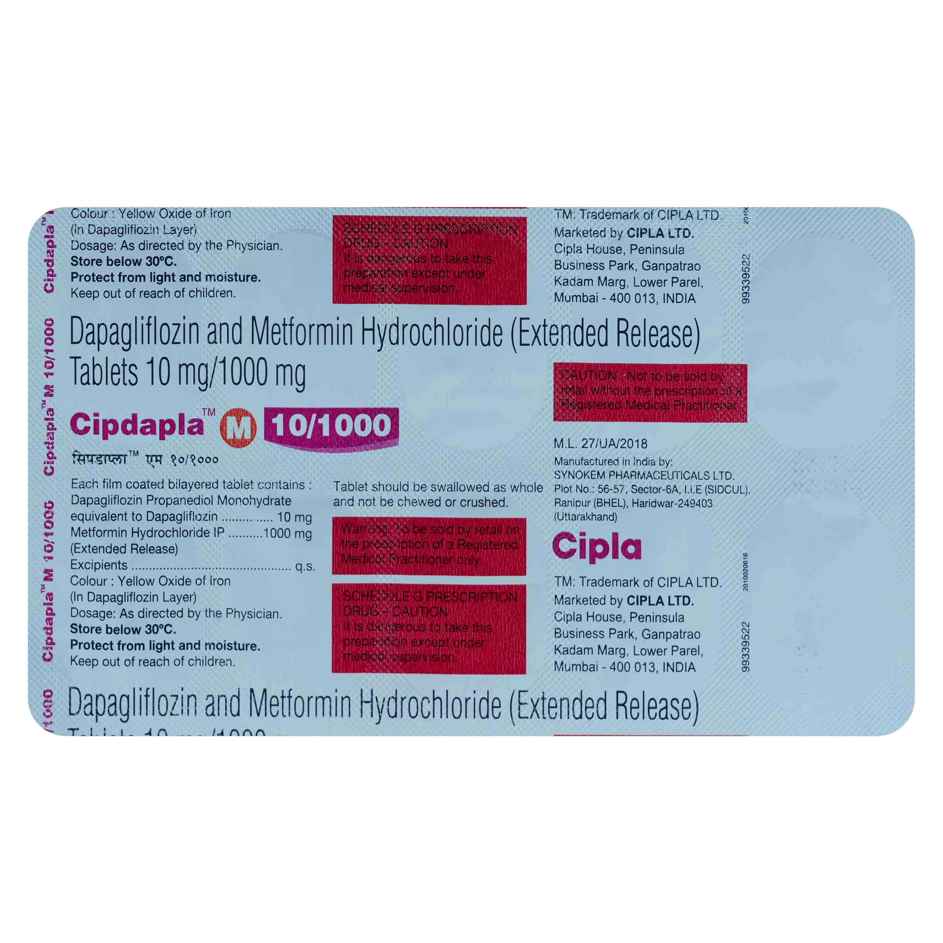 Cipdapla M 10/1000 Tablet | Uses, Side Effects, Price | Apollo Pharmacy