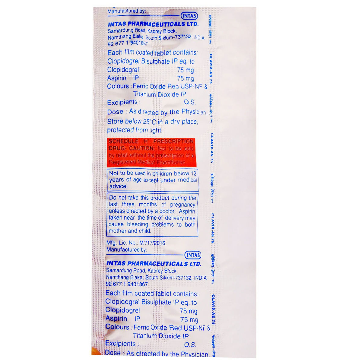 Clavix-AS 75 Tablet 15's Price, Uses, Side Effects, Composition ...