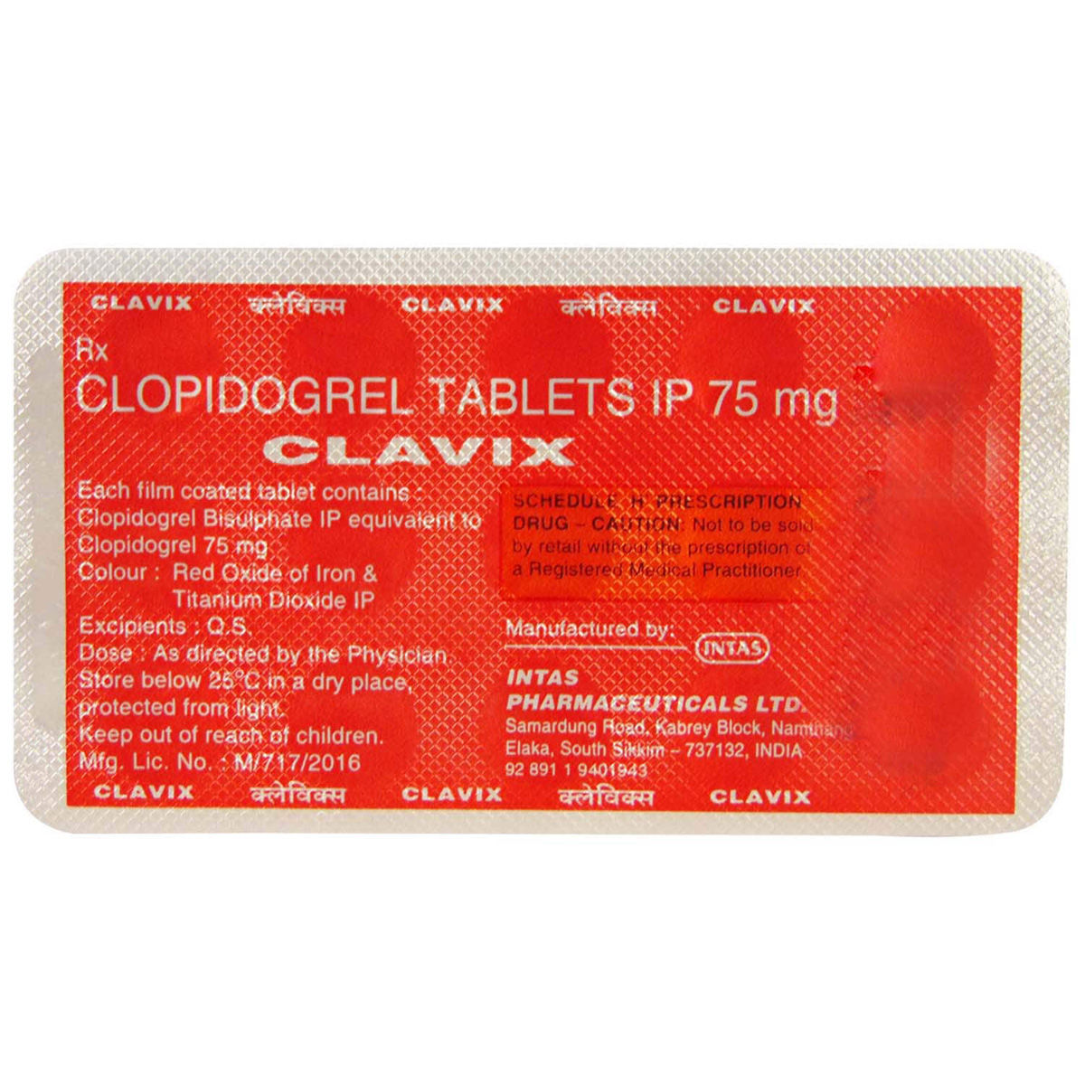 Clavix Tablet 15's Price, Uses, Side Effects, Composition - Apollo Pharmacy