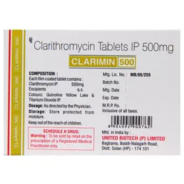 Clarimin 500mg Tablet | Uses, Side Effects, Price | Apollo Pharmacy