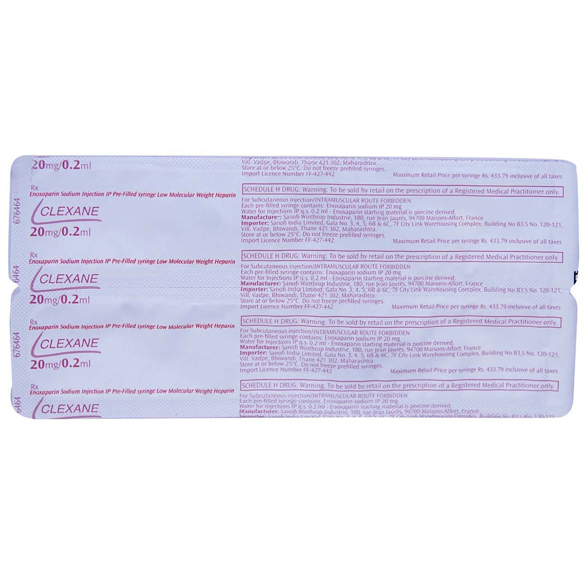 Clexane 20mg Injection 0.2 ml Price, Uses, Side Effects, Composition ...