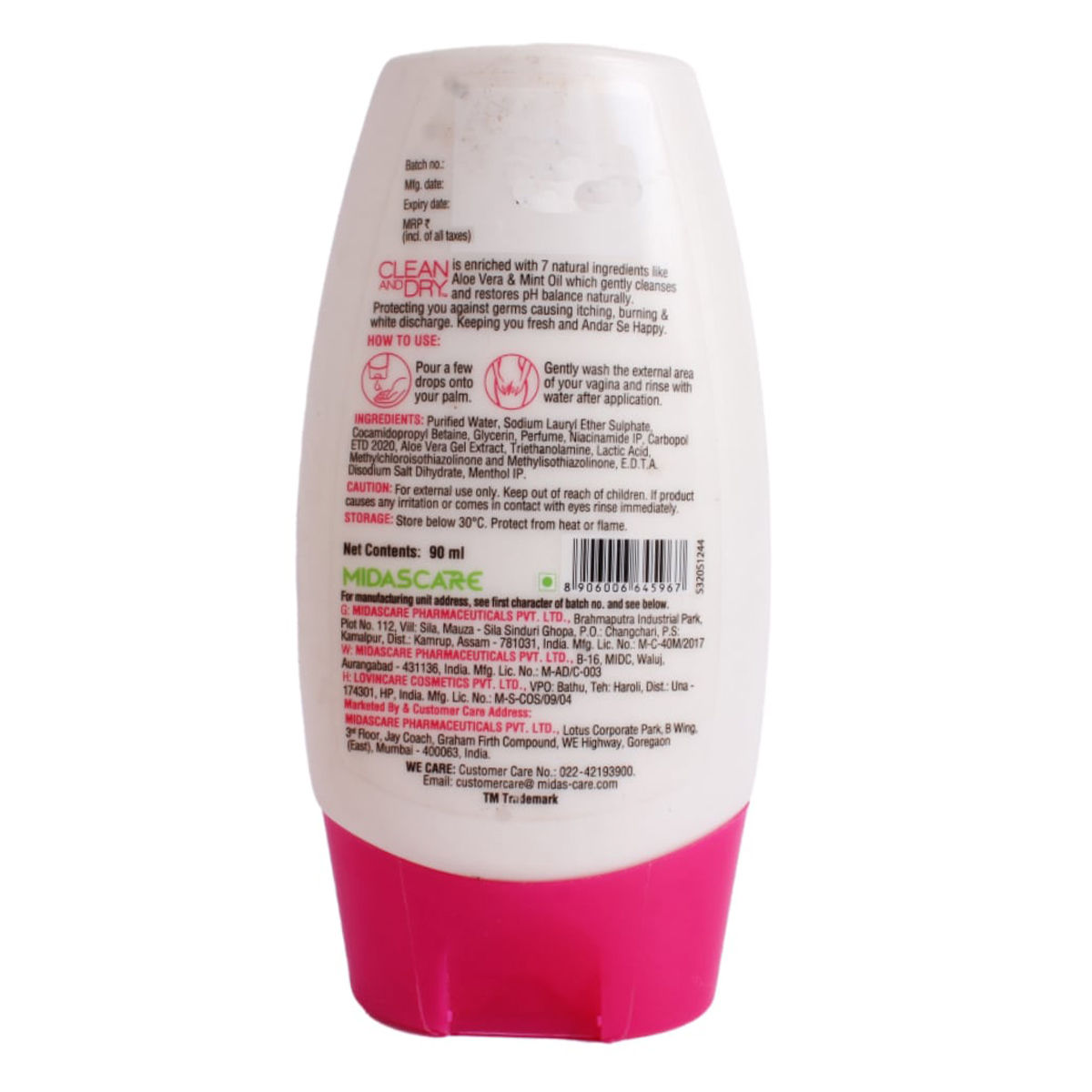 Clean And Dry Intimate Wash 90 ml Price, Uses, Side Effects ...