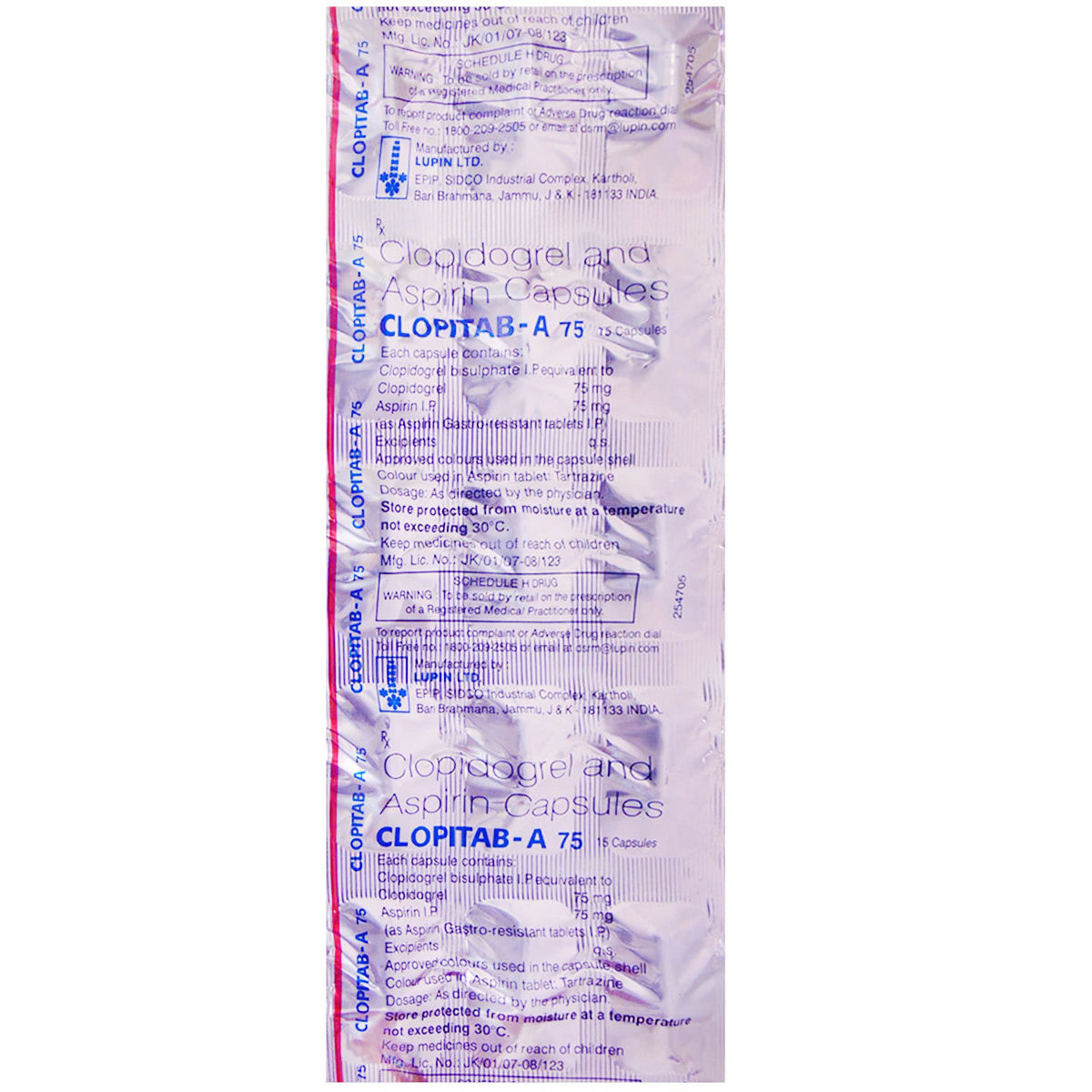 Clopitab-A 75 Capsule | Uses, Side Effects, Price | Apollo Pharmacy
