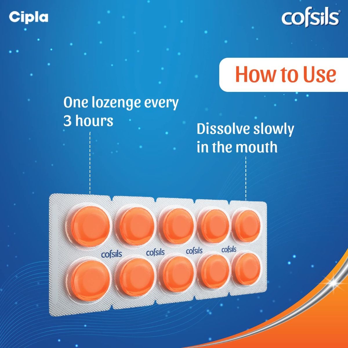Buy Cofsils Orange Flavour, 10 Lozenges | 19 Minutes Delivery | Apollo ...