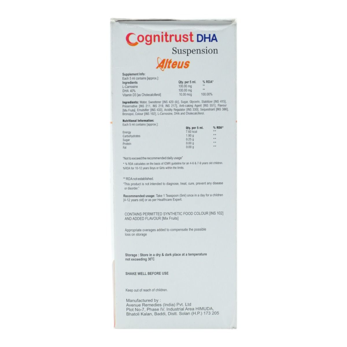 COGNITRUST DHA MIX FRUITS FLAV SUSP 200ML Price, Uses, Side Effects ...