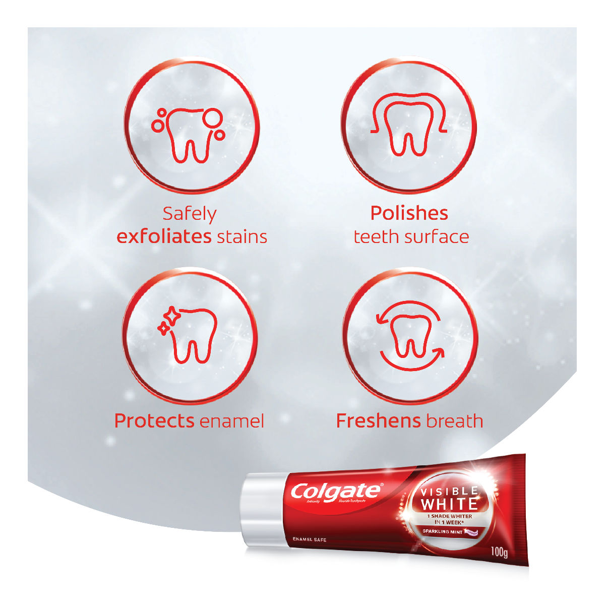 Colgate Visible White Sparkling Mint Toothpaste, 100 gm Price, Uses, Side Effects, Composition ...