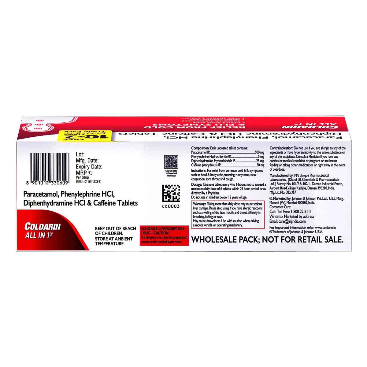 Coldarin All In 1, 10 Tablets | Uses, Side Effects, Price | Apollo Pharmacy