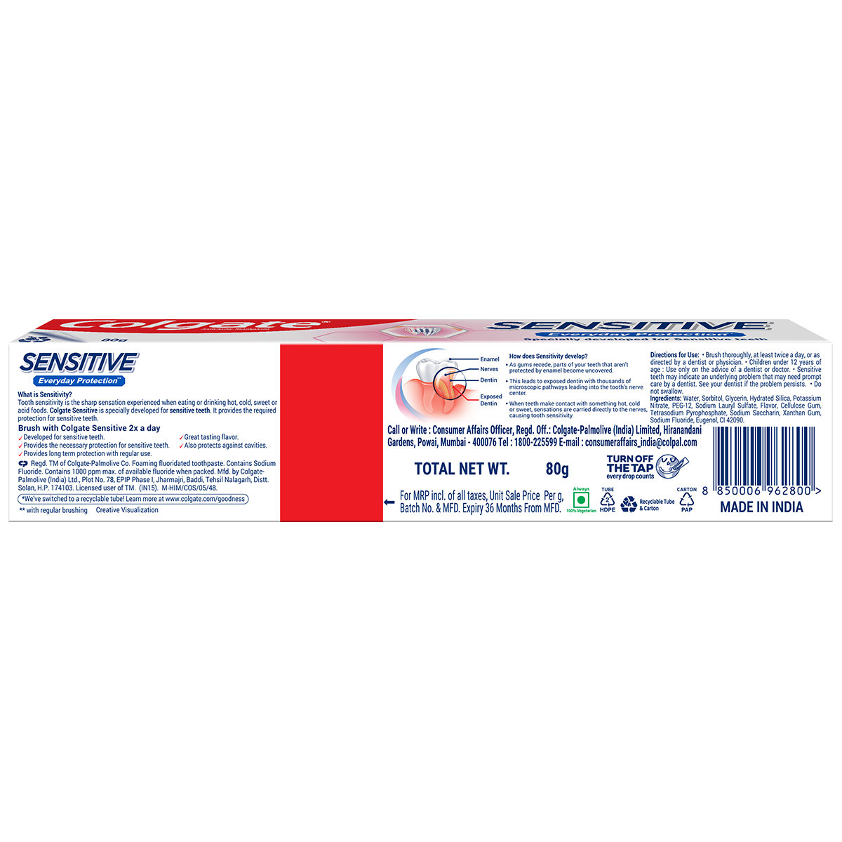 Buy Colgate Sensitive Everyday Protection Toothpaste, 80 gm | 19 ...