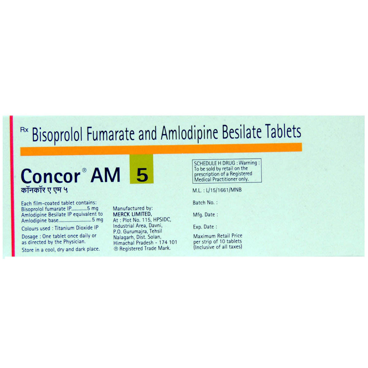 Concor AM 5 Tablet | Uses, Side Effects, Price | Apollo Pharmacy