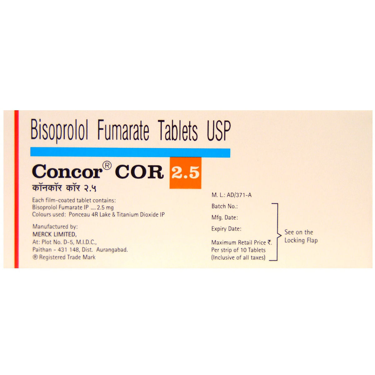 Concor COR 2.5 Tablet | Uses, Side Effects, Price | Apollo Pharmacy