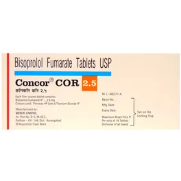Concor COR 2.5 Tablet | Uses, Side Effects, Price | Apollo Pharmacy