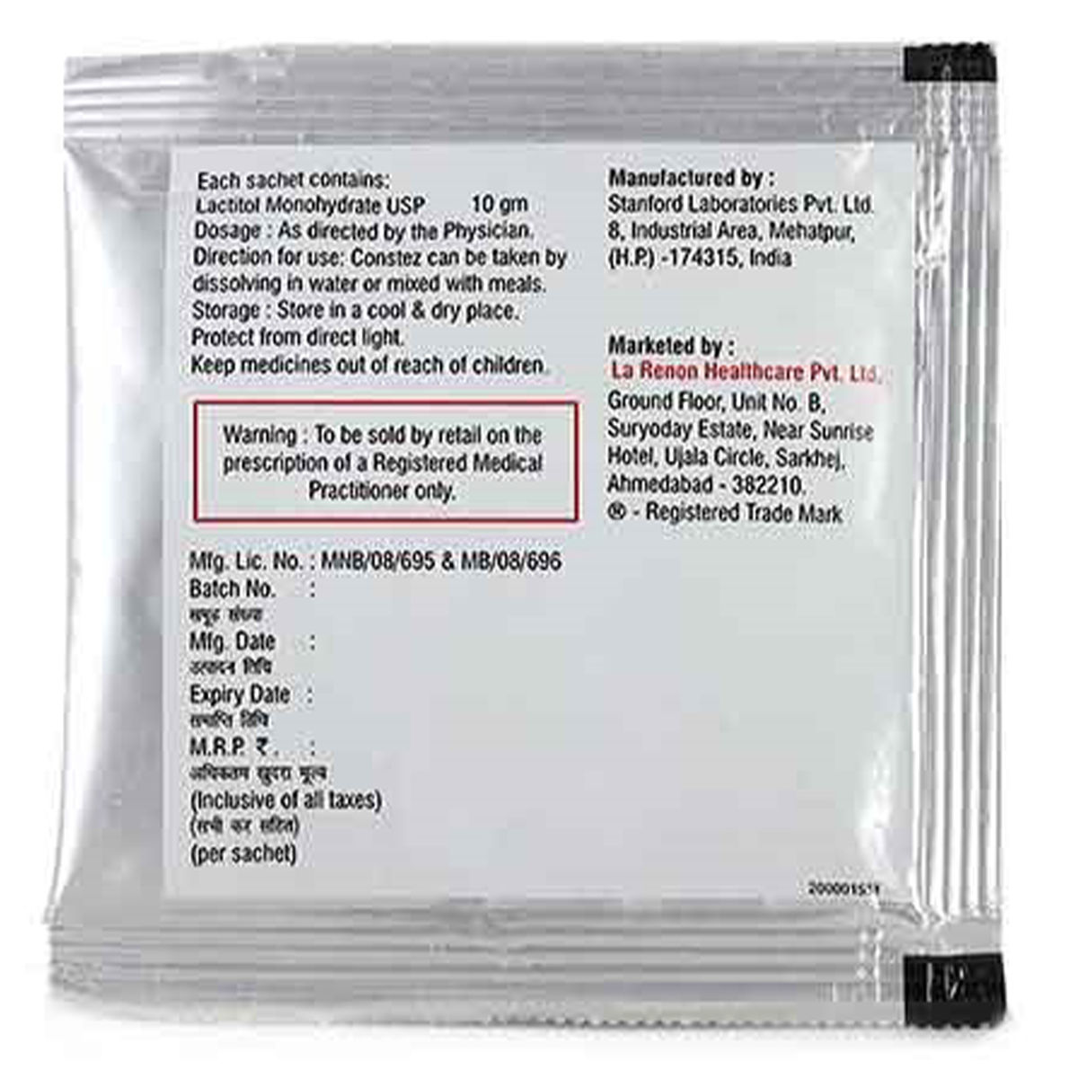 Constez Powder Sachets 1's Price, Uses, Side Effects, Composition ...