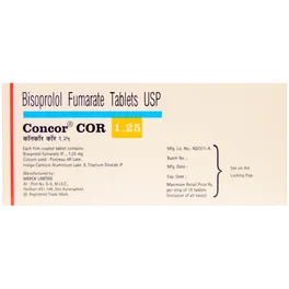 Concor COR 1.25 Tablet | Uses, Side Effects, Price | Apollo Pharmacy