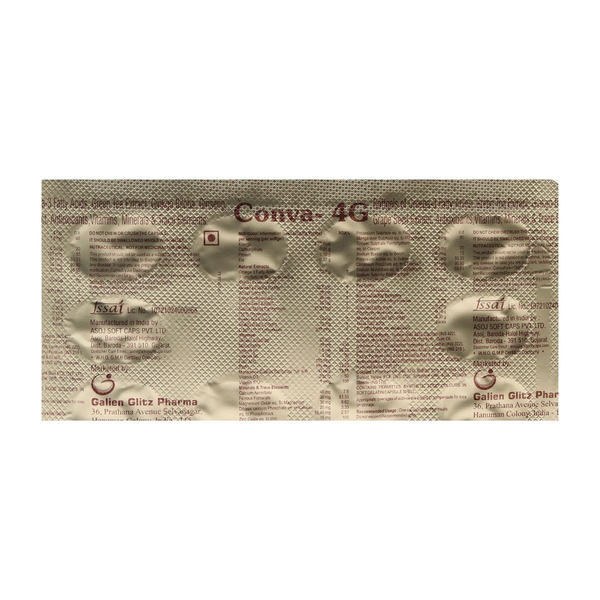 Conva 4G Capsule 10's Price, Uses, Side Effects, Composition - Apollo ...
