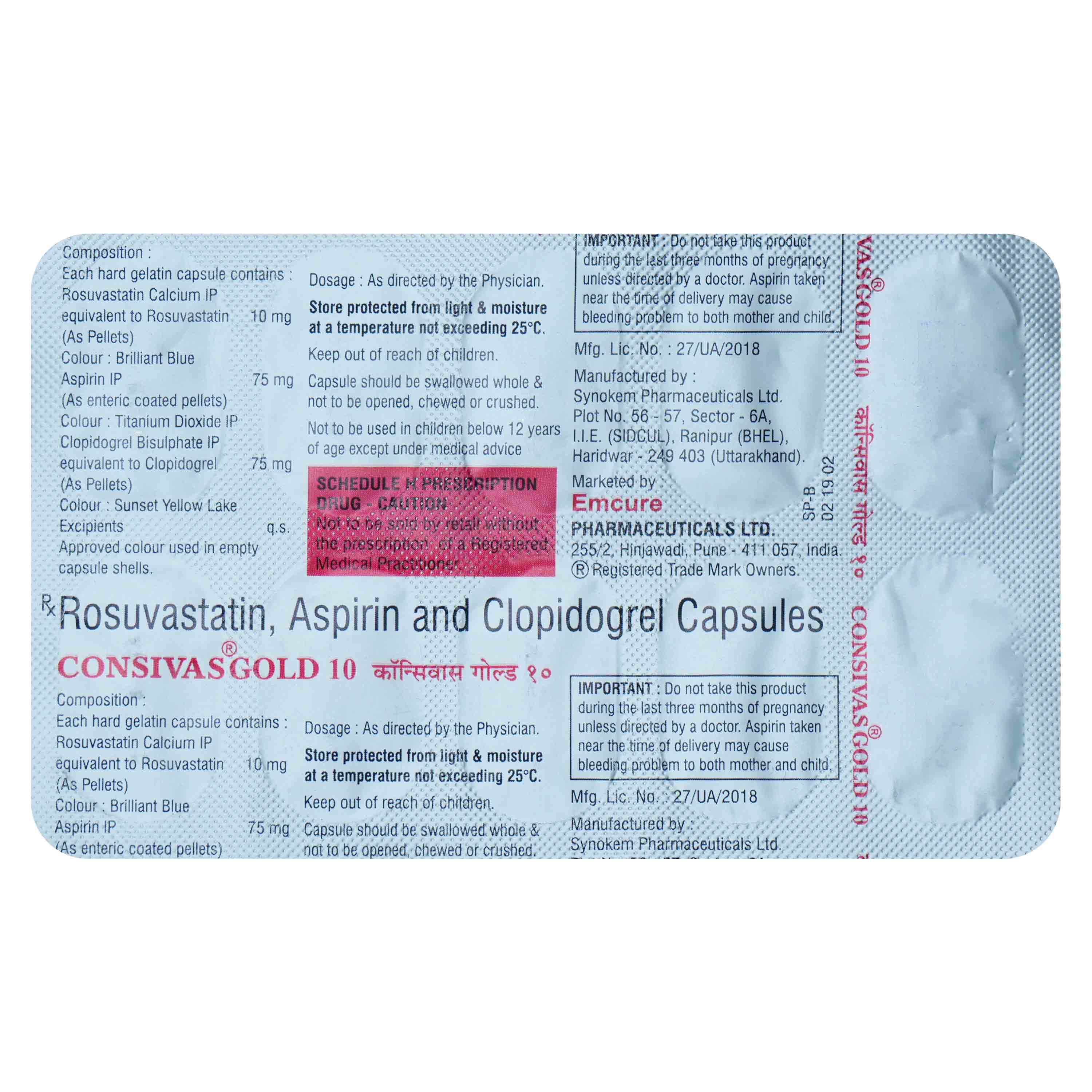 Consivas Gold 10Mg Capsule | Uses, Side Effects, Price | Apollo Pharmacy