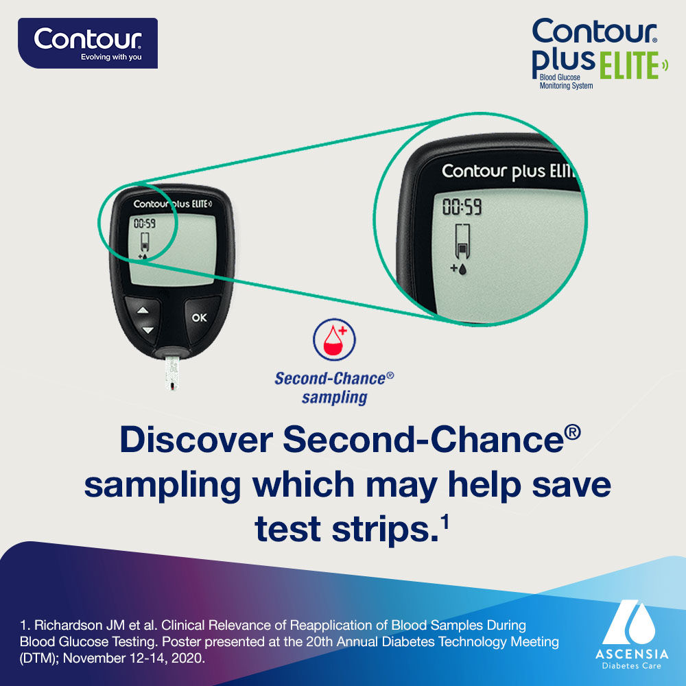 Contour Plus Elite Blood Glucose Monitoring System with Free 20 Strips ...