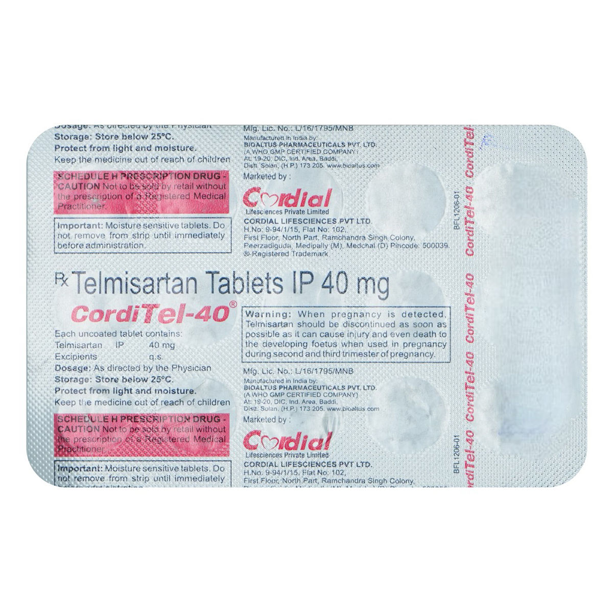 Corditel 40mg Tablet 10's Price, Uses, Side Effects, Composition ...