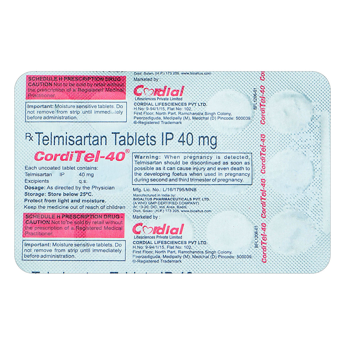 Corditel 40 mg Tablet 15's Price, Uses, Side Effects, Composition ...