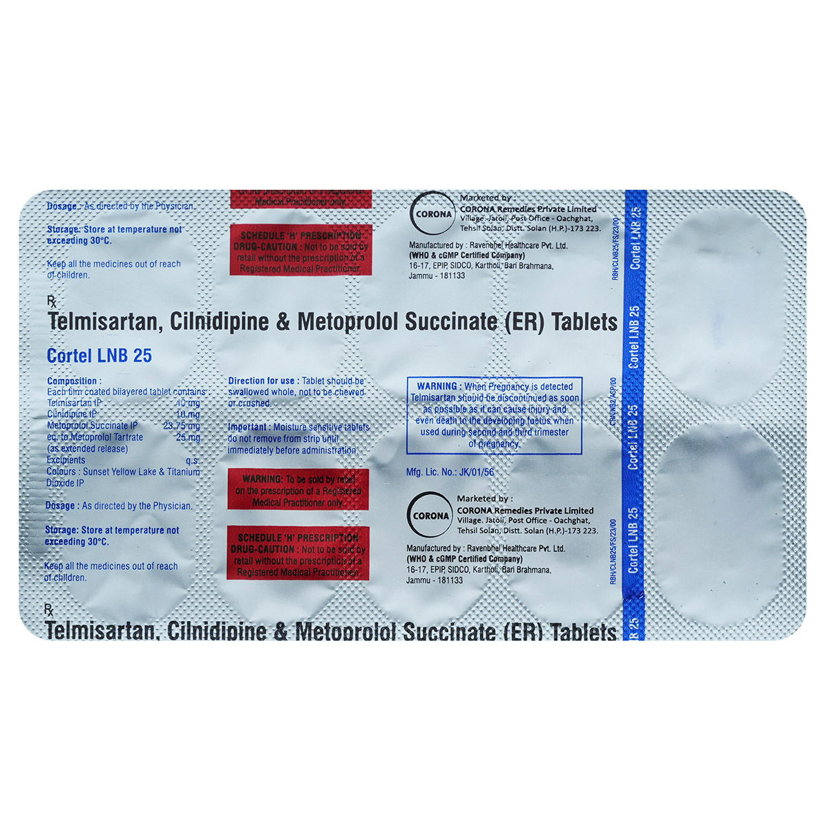 Cortel LNB 25 Tablet | Uses, Side Effects, Price | Apollo Pharmacy