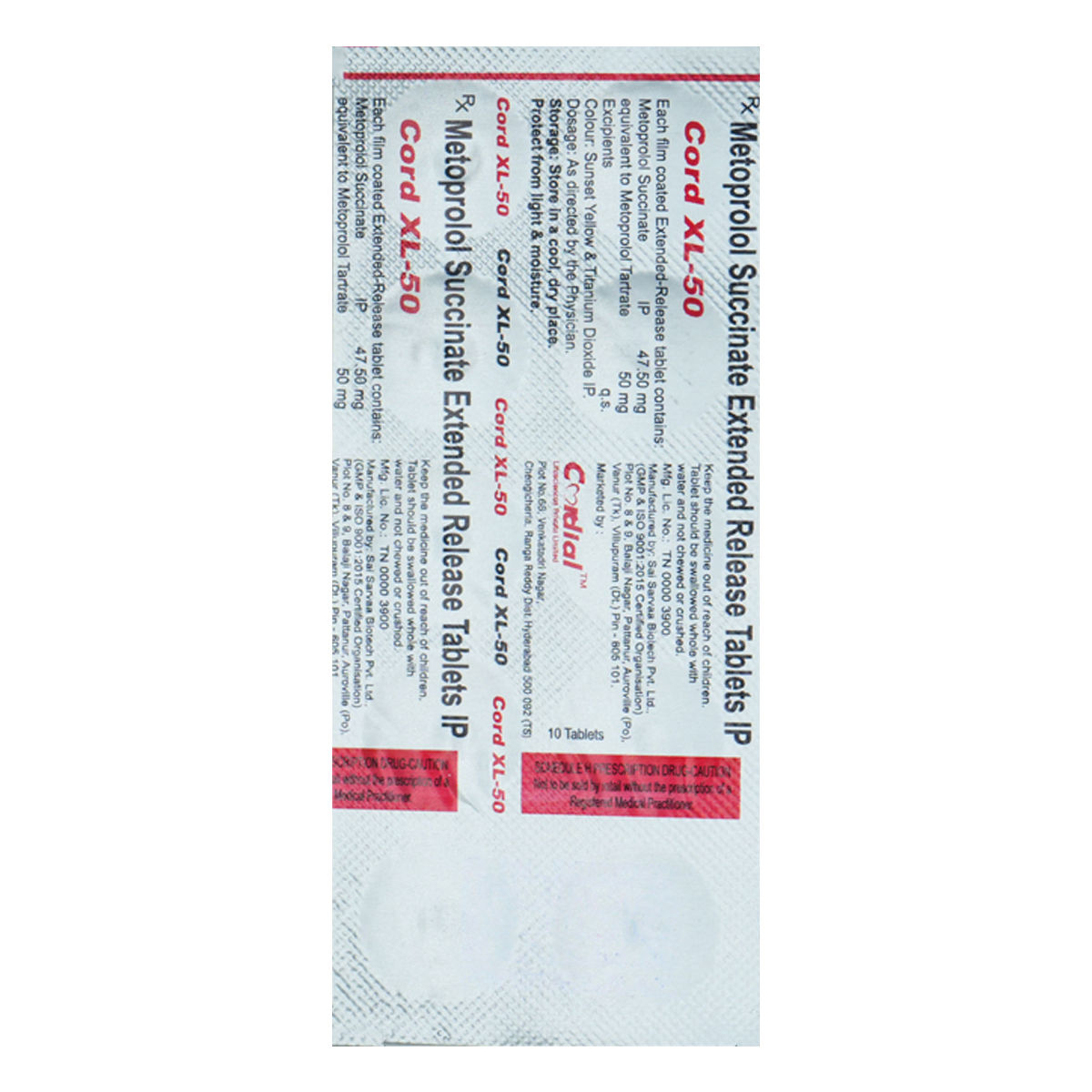 Cord XL-50 Tablet | Uses, Side Effects, Price | Apollo Pharmacy
