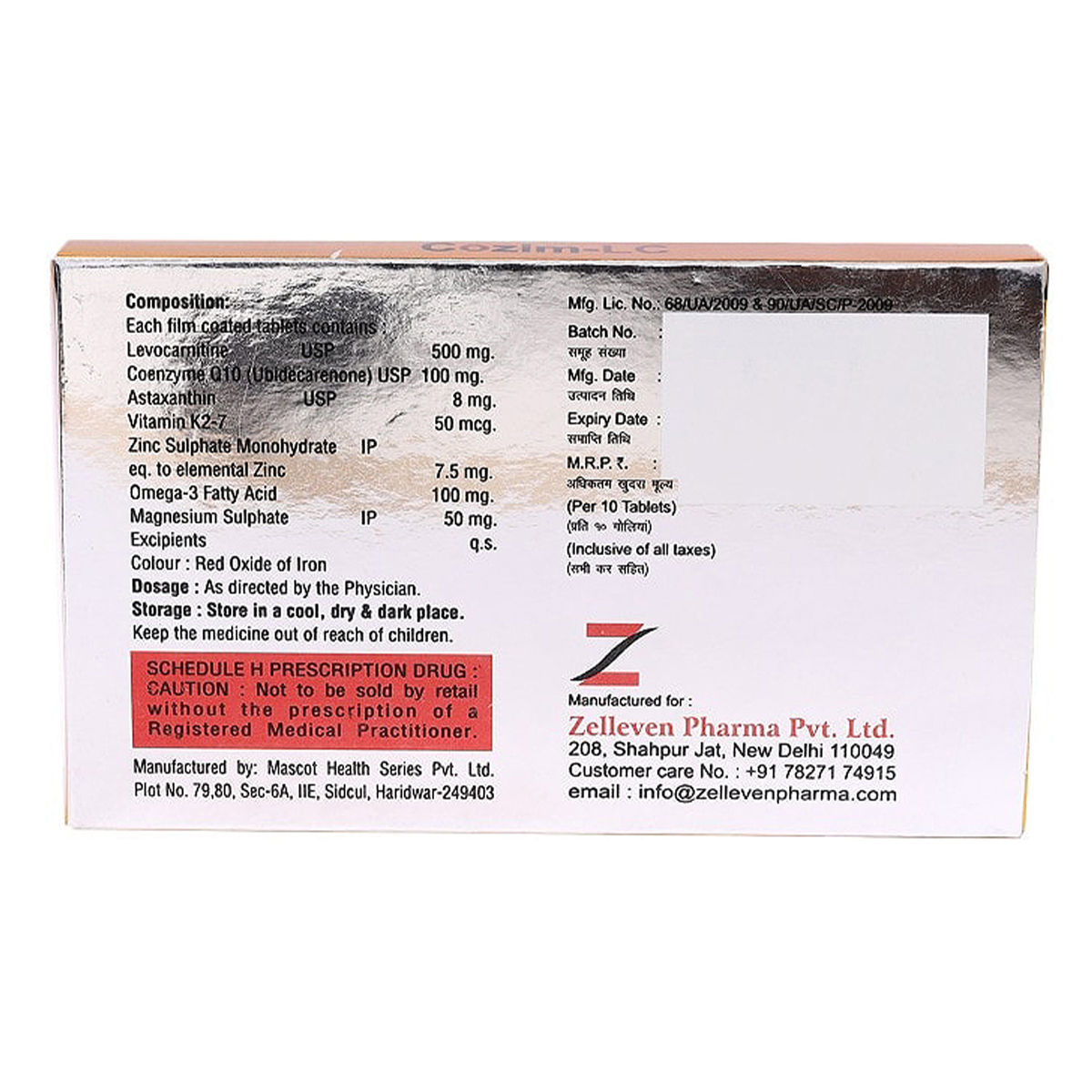 Cozim LC Tablet | Uses, Side Effects, Price | Apollo Pharmacy