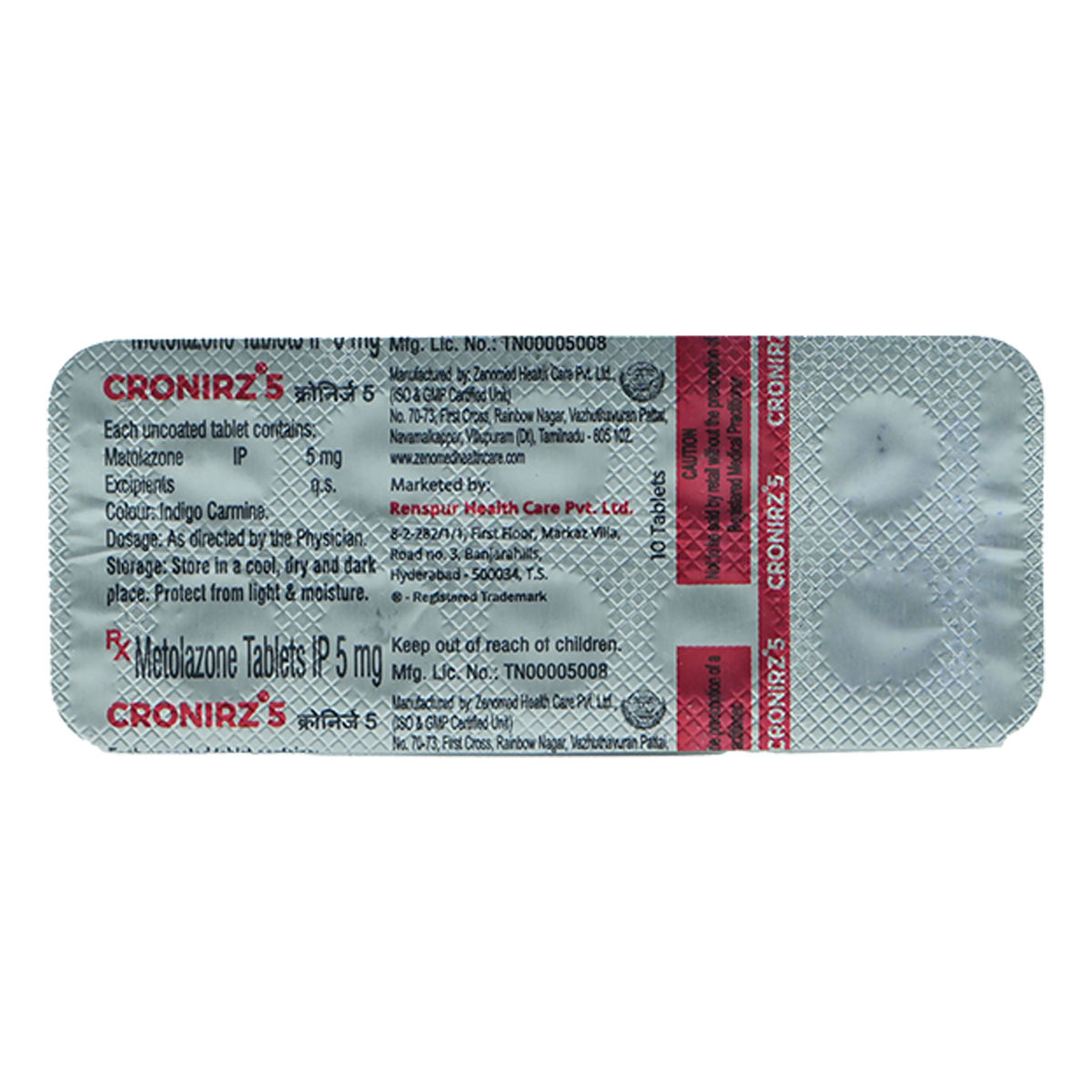 Cronirz 5 Tablet 10's Price, Uses, Side Effects, Composition - Apollo ...
