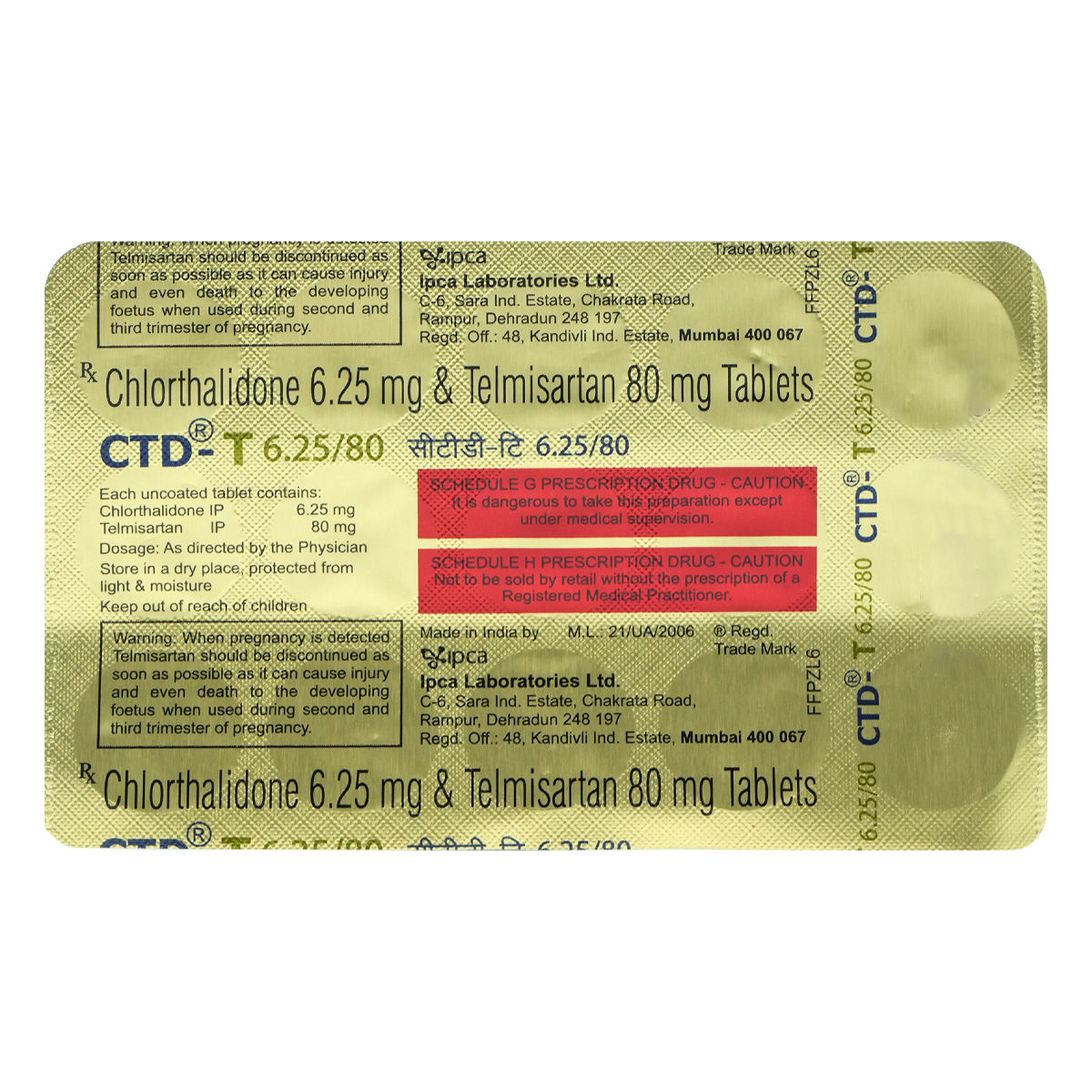 Ctd-T 6.25/80 Tablet 15's Price, Uses, Side Effects, Composition ...