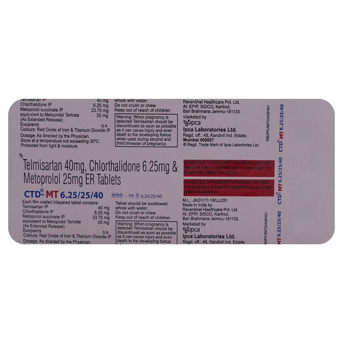 Ctd-Mt 6.25/25/40 Tab | Uses, Side Effects, Price | Apollo Pharmacy