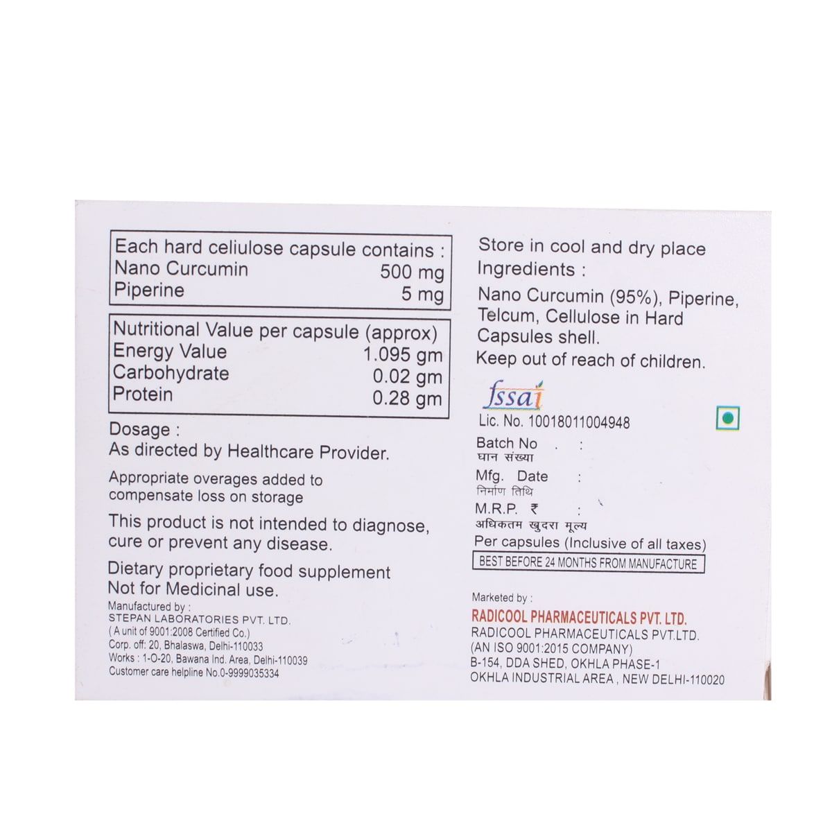 Curcumega-Plus Capsule 10's Price, Uses, Side Effects, Composition ...