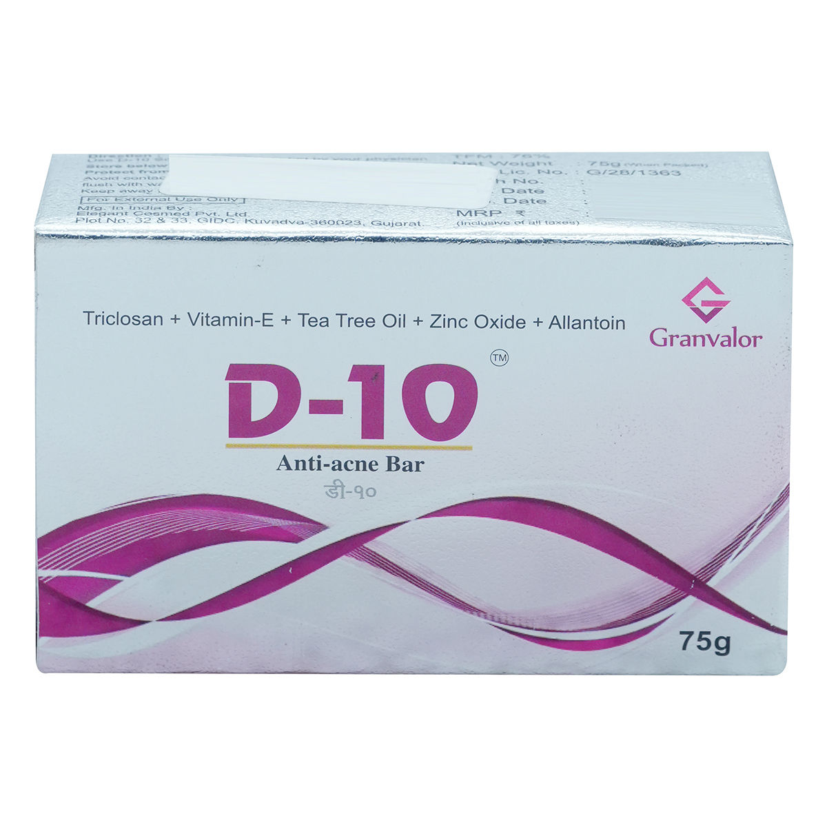 Buy D-10 Anti-Acne Bar, 75 gm | 19 Minutes Delivery | Apollo Pharmacy