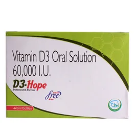 D3-Hope 60K Sugar Free Butterscotch Flavour Oral Solution 5 ml | Uses ...
