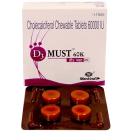 D3 Must 60K Chewable Tablet | Uses, Side Effects, Price | Apollo Pharmacy