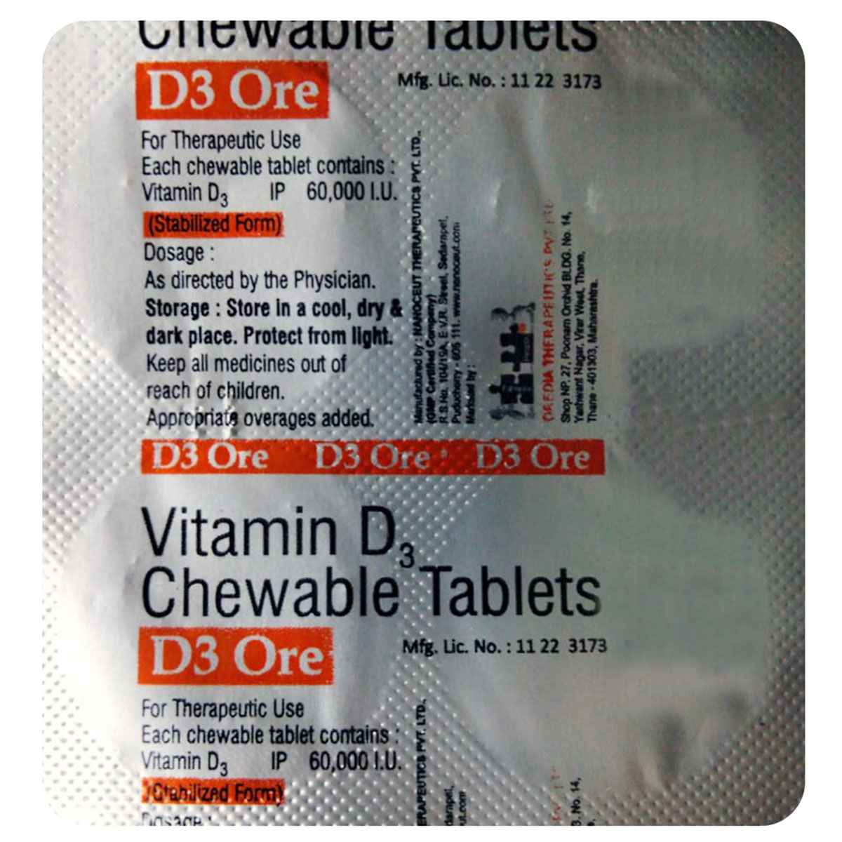 D3 Ore Chewable Tablet | Uses, Side Effects, Price | Apollo Pharmacy