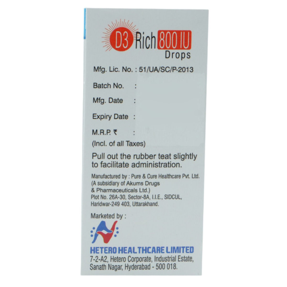 D3 Rich 800 IU Drops | Uses, Side Effects, Price | Apollo Pharmacy