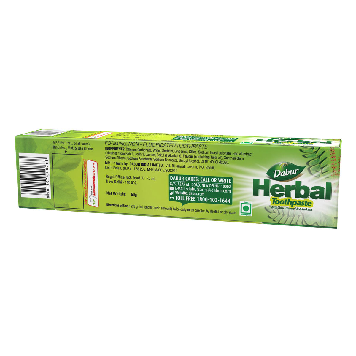 Dabur Herbal Toothpaste, 50 gm Price, Uses, Side Effects, Composition ...