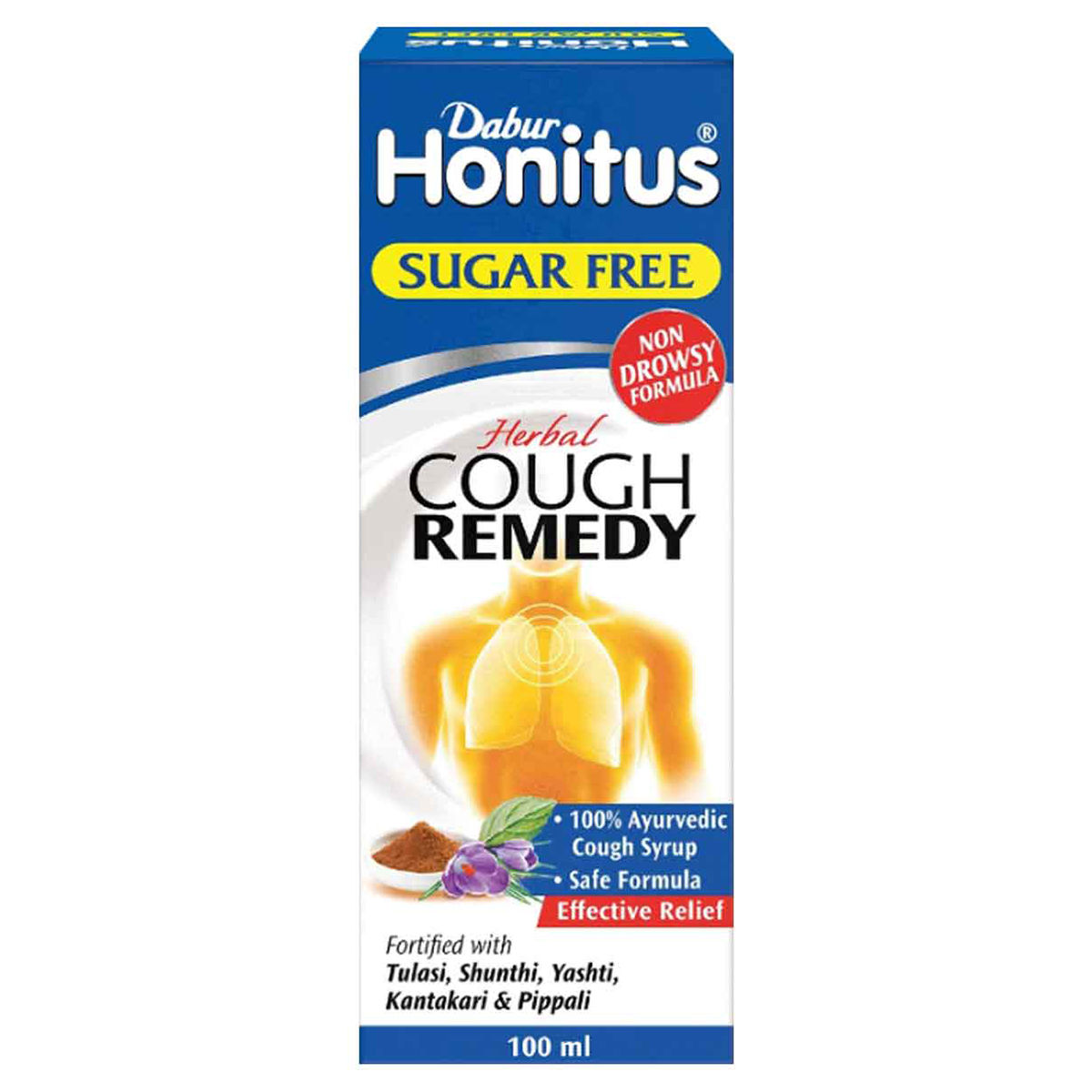 Dabur Honitus Sugar Free Herbal Cough Syrup 100 Ml Uses Benefits