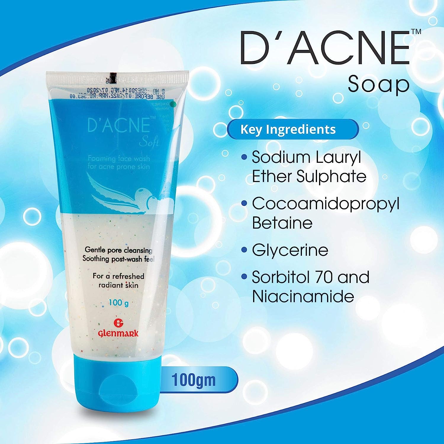 D'acne Soft Foaming Face Wash For Acne Prone Skin, 60 ml Price, Uses ...