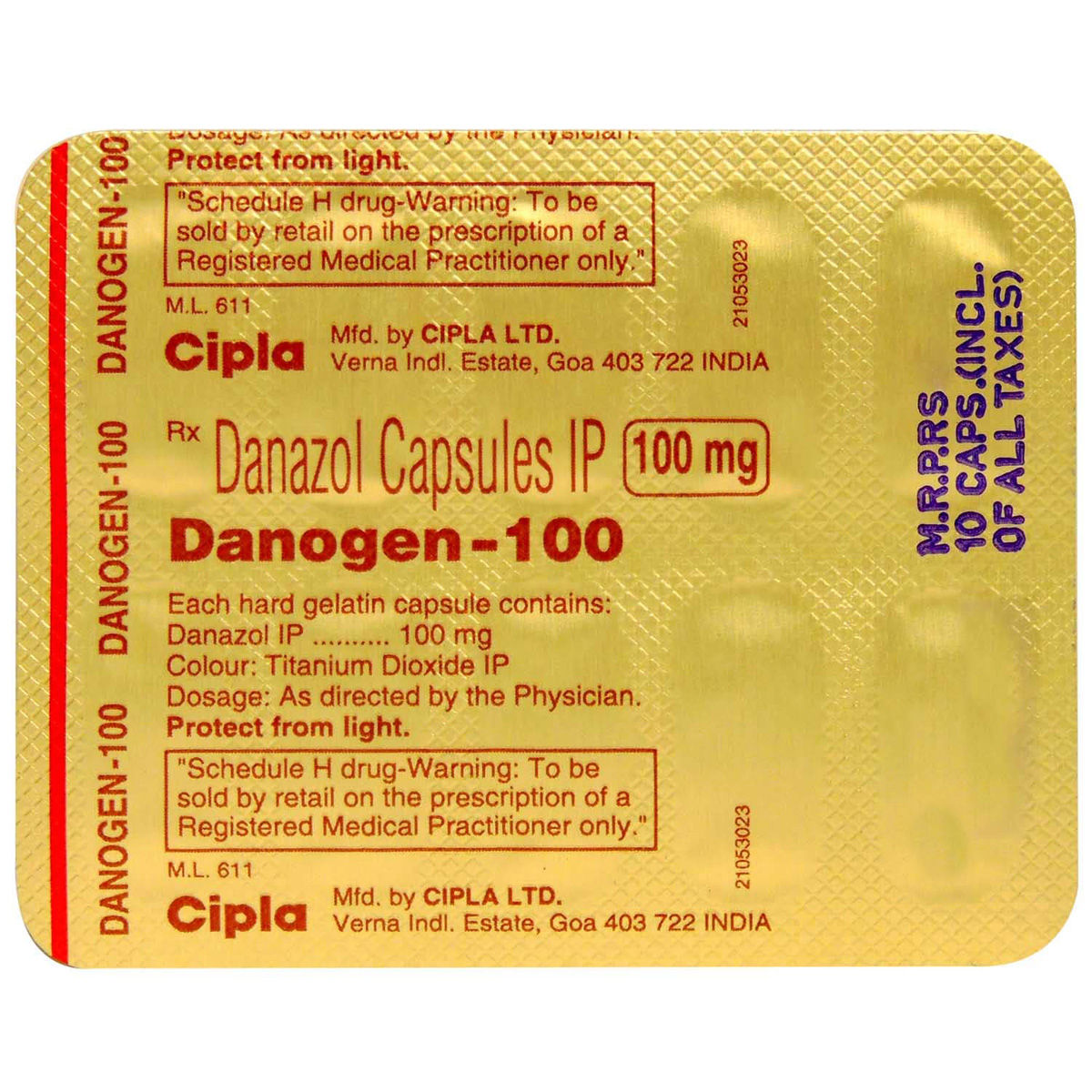 Danogen-100 Capsule 10's Price, Uses, Side Effects, Composition ...