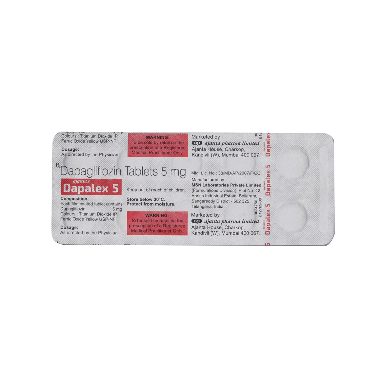 Dapalex 5 Tablet 10's Price, Uses, Side Effects, Composition - Apollo Pharmacy