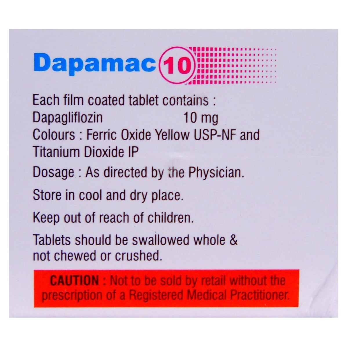 Dapamac 10 Tablet | Uses, Side Effects, Price | Apollo Pharmacy