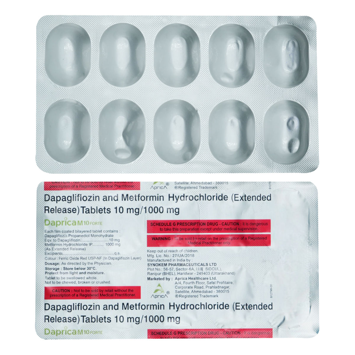 Daprica M 10 Forte Tablet | Uses, Side Effects, Price | Apollo Pharmacy