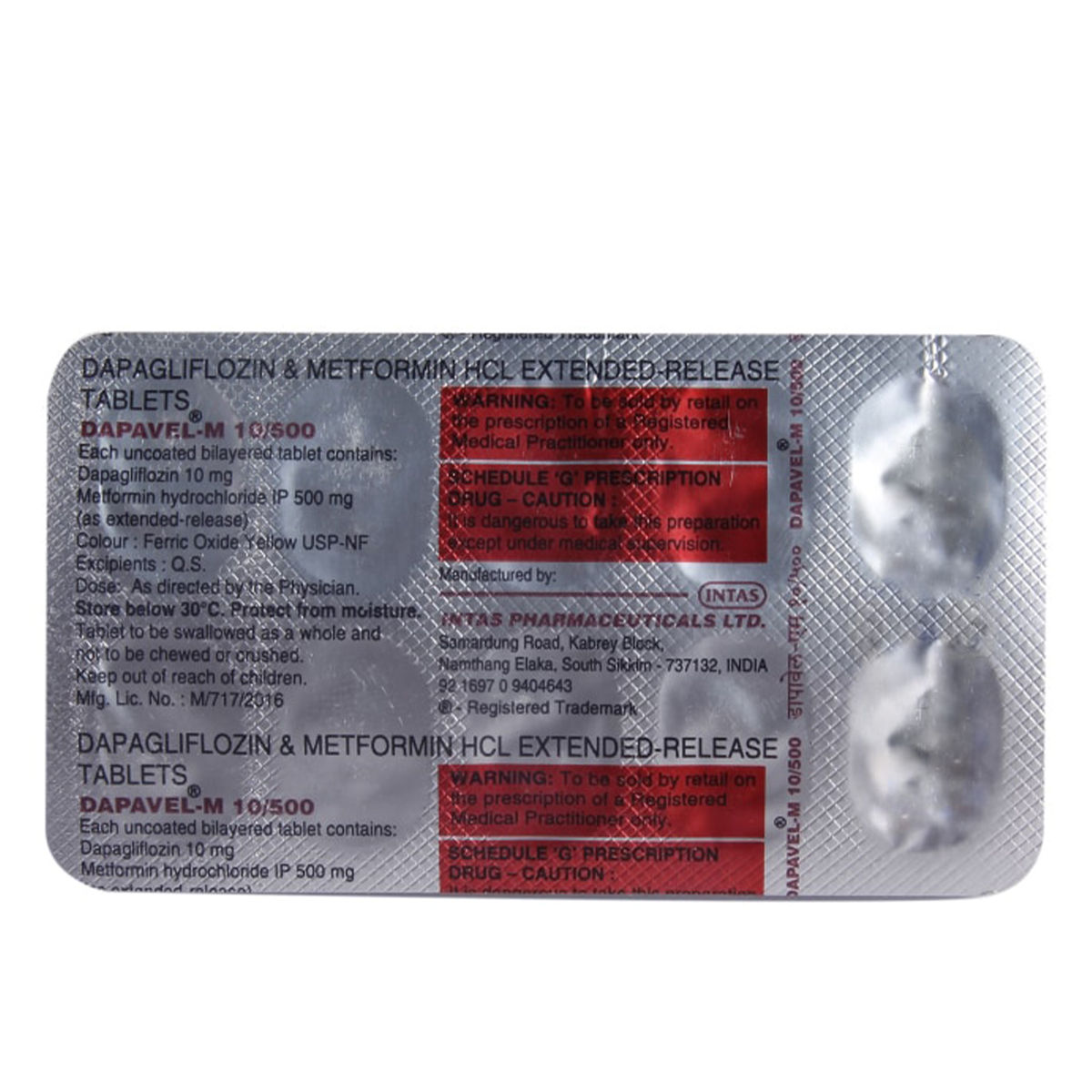 DAPAVEL-M 10/500 TABLETS 10'S Price, Uses, Side Effects, Composition ...