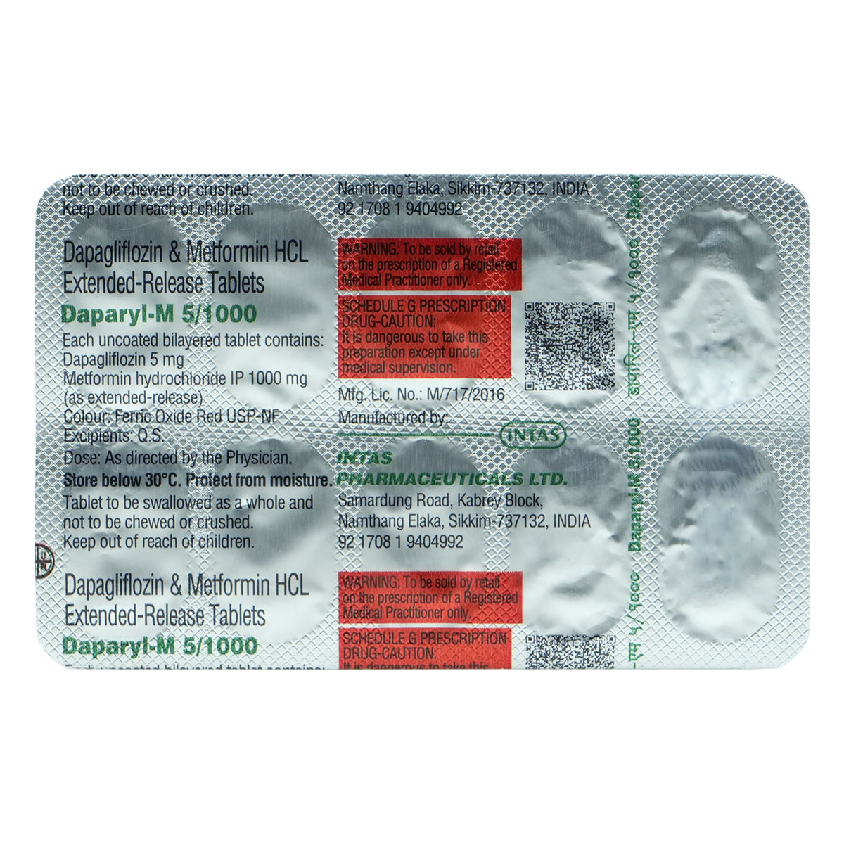 Daparyl-M 5/1000 Tablet 10's Price, Uses, Side Effects, Composition - Apollo Pharmacy