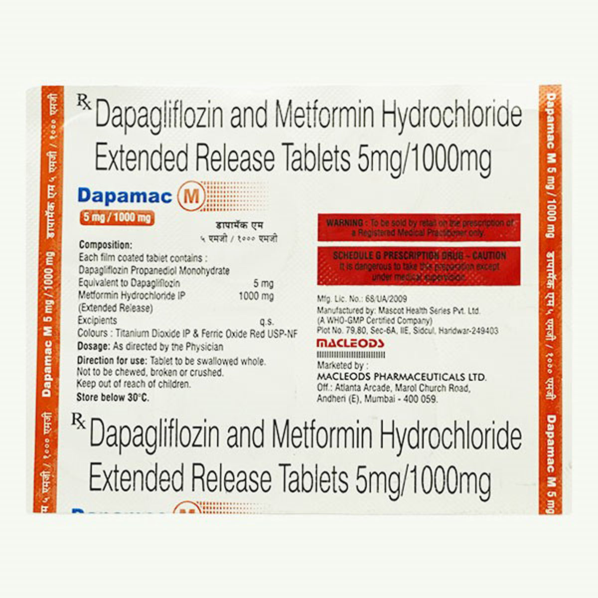 Dapamac M 5/1000mg Tablet | Uses, Side Effects, Price | Apollo Pharmacy