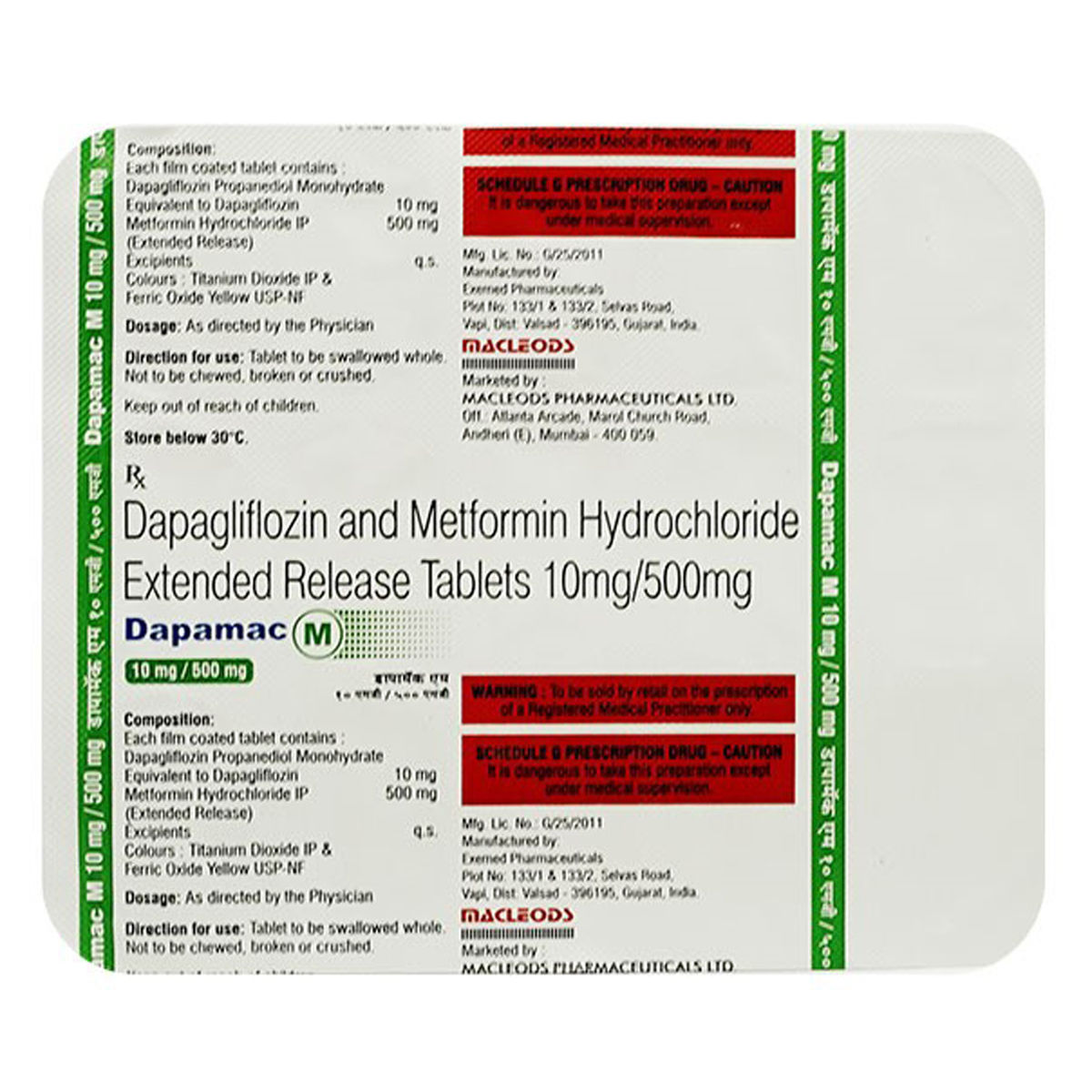 Dapamac M 10 mg/500 mg Tablet 10's Price, Uses, Side Effects ...