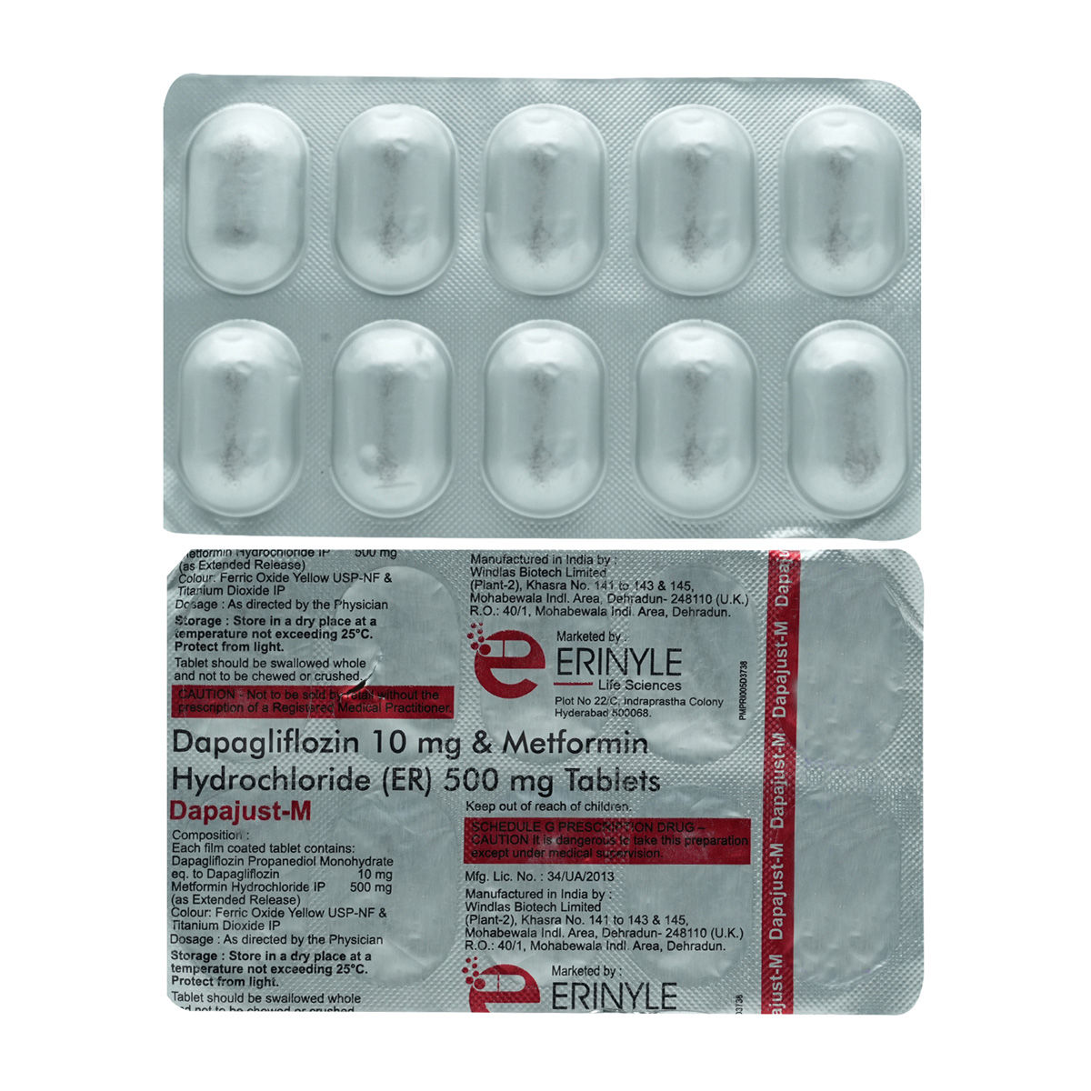 Dapajust-M 10/500 Tablet 10's Price, Uses, Side Effects, Composition ...