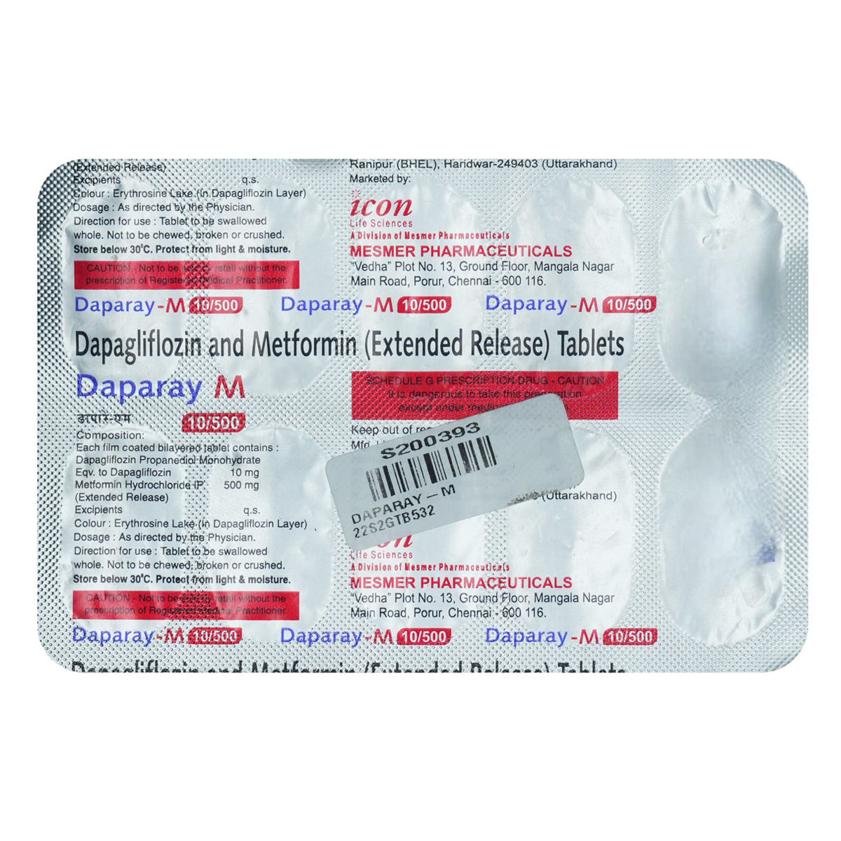 Daparay M 10/500 Tablet | Uses, Side Effects, Price | Apollo Pharmacy