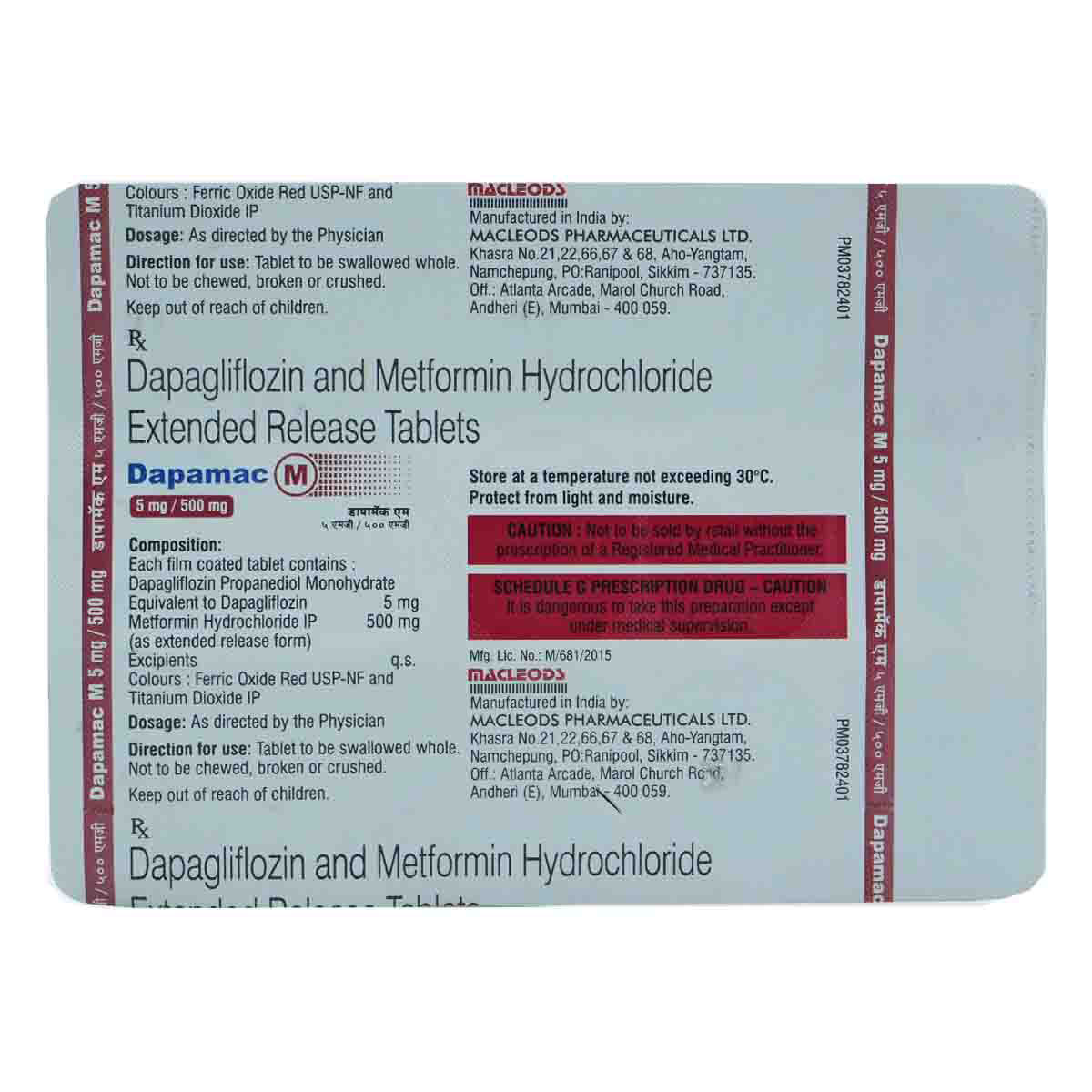 Dapamac-M 5/500mg Tablet 15's Price, Uses, Side Effects, Composition ...