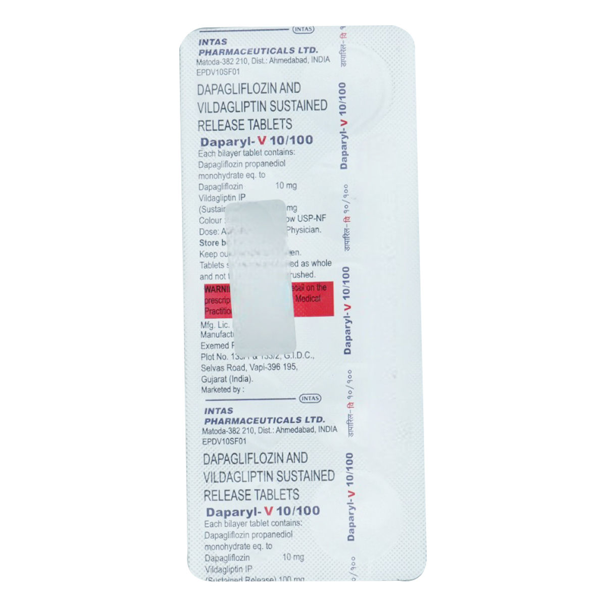 Daparyl-V 10 mg/100 mg Tablet 10's Price, Uses, Side Effects, Composition - Apollo Pharmacy