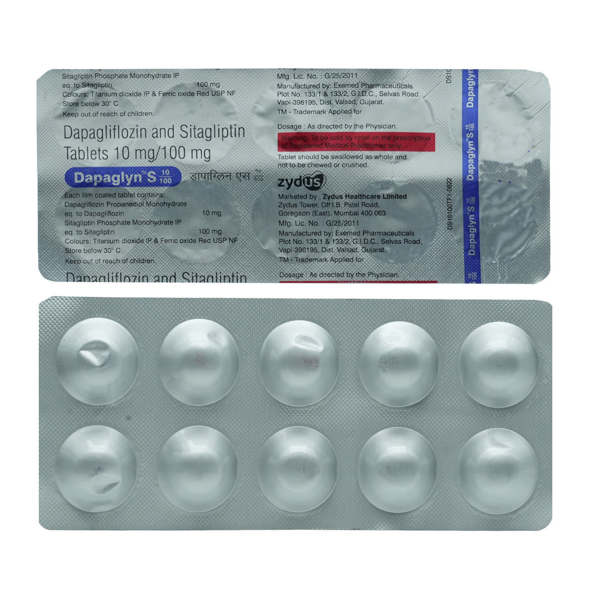 Dapaglyn S 10/100 mg Tablet 10's Price, Uses, Side Effects, Composition ...